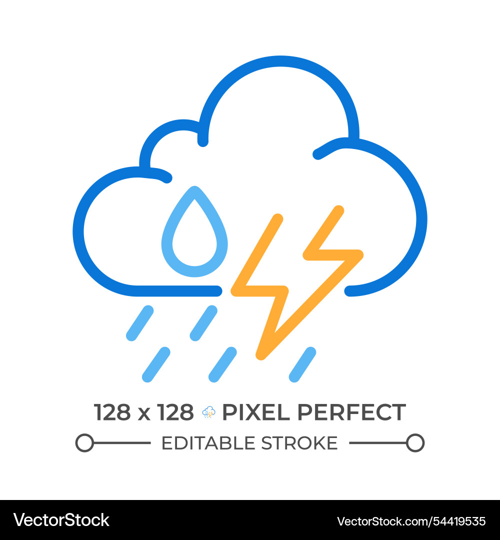 Storm two color line icon Royalty Free Vector Image