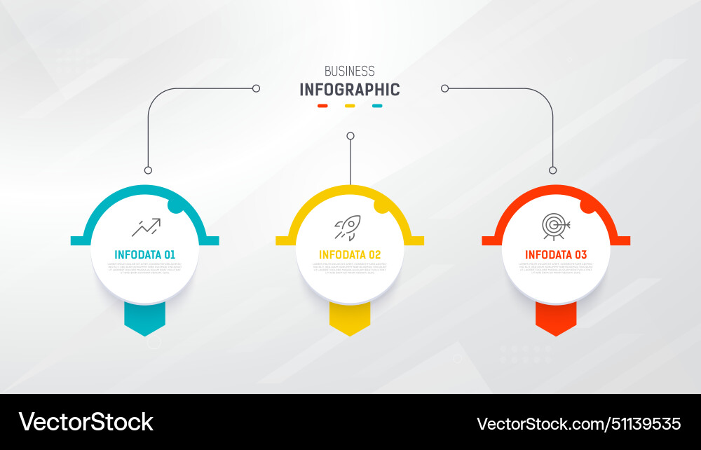 Three step infographic label design template Vector Image