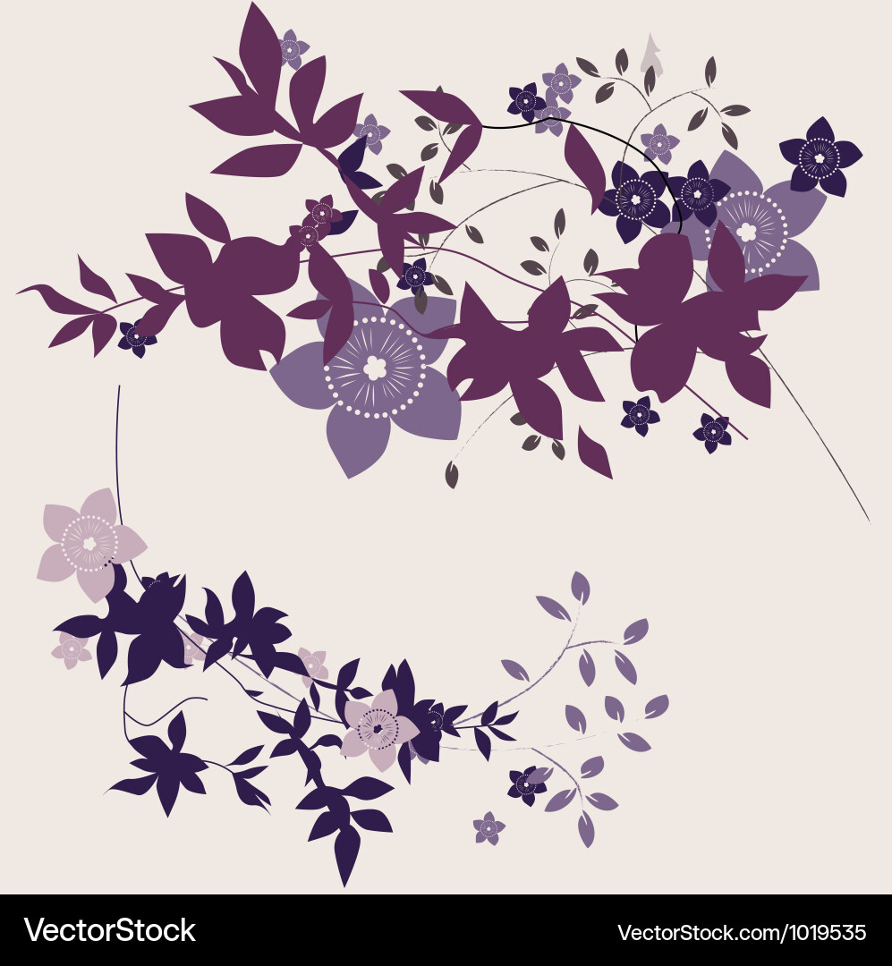 Violet flowers Royalty Free Vector Image - VectorStock