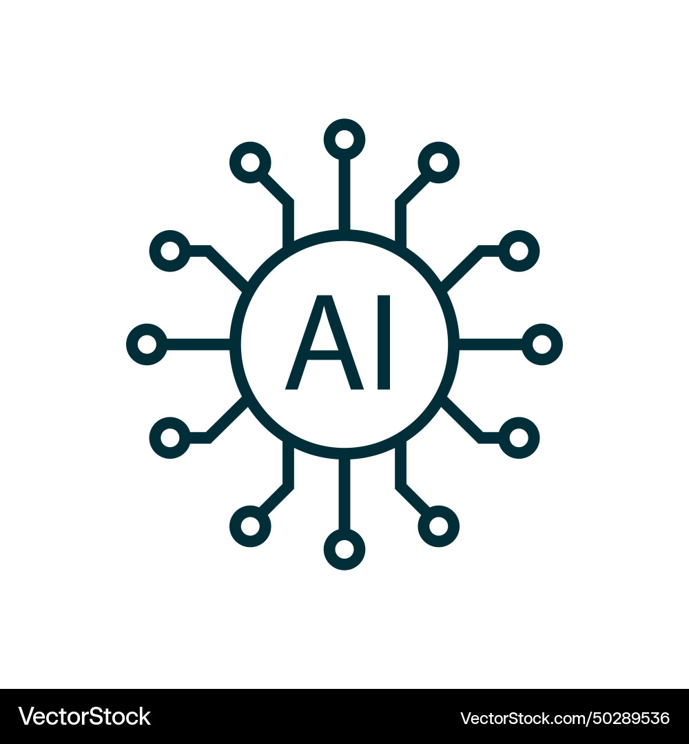 Artificial intelligence ai processor chip Vector Image