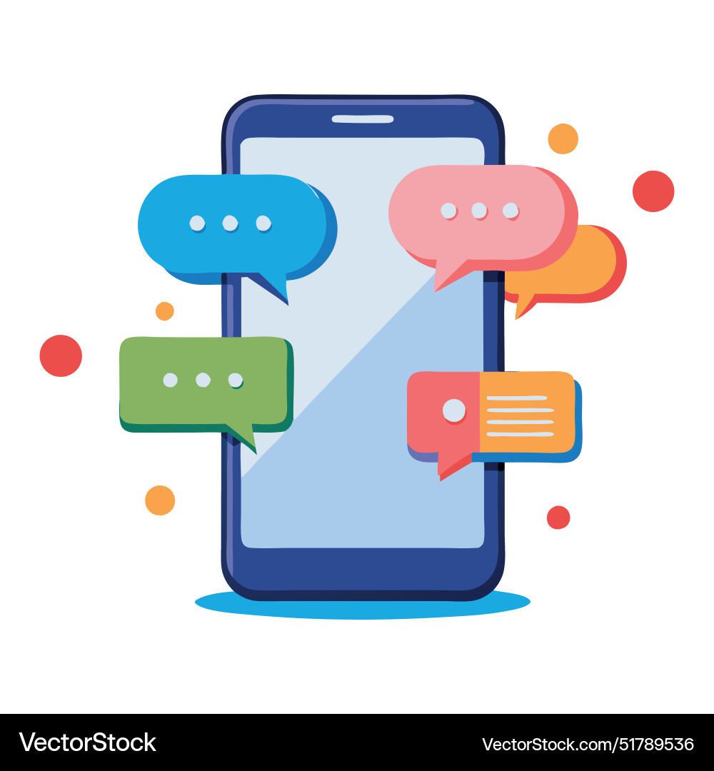 Awesome smartphone chatting sms app template Vector Image