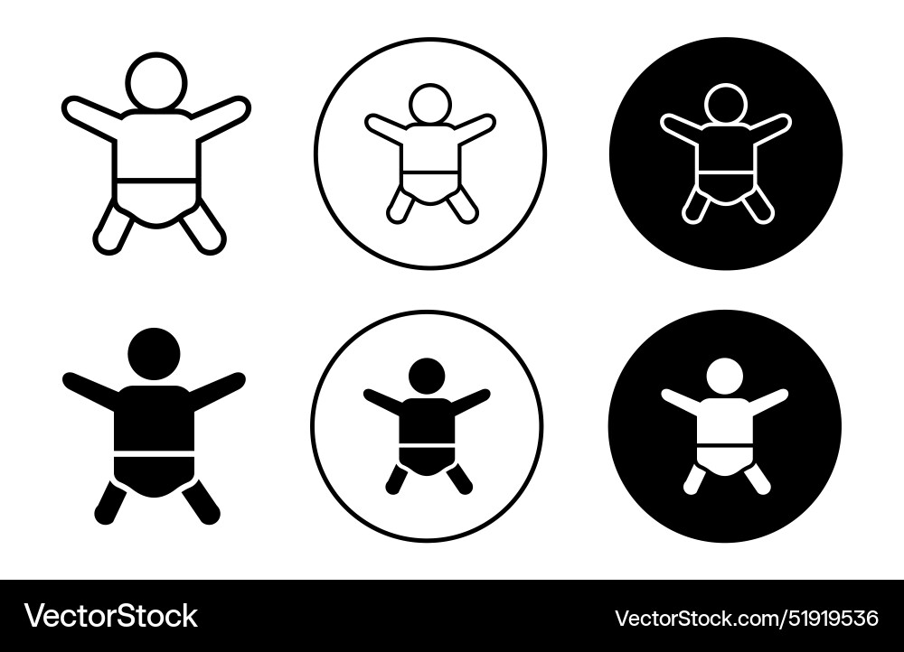 Baby icon collection of outline thin line symbol Vector Image