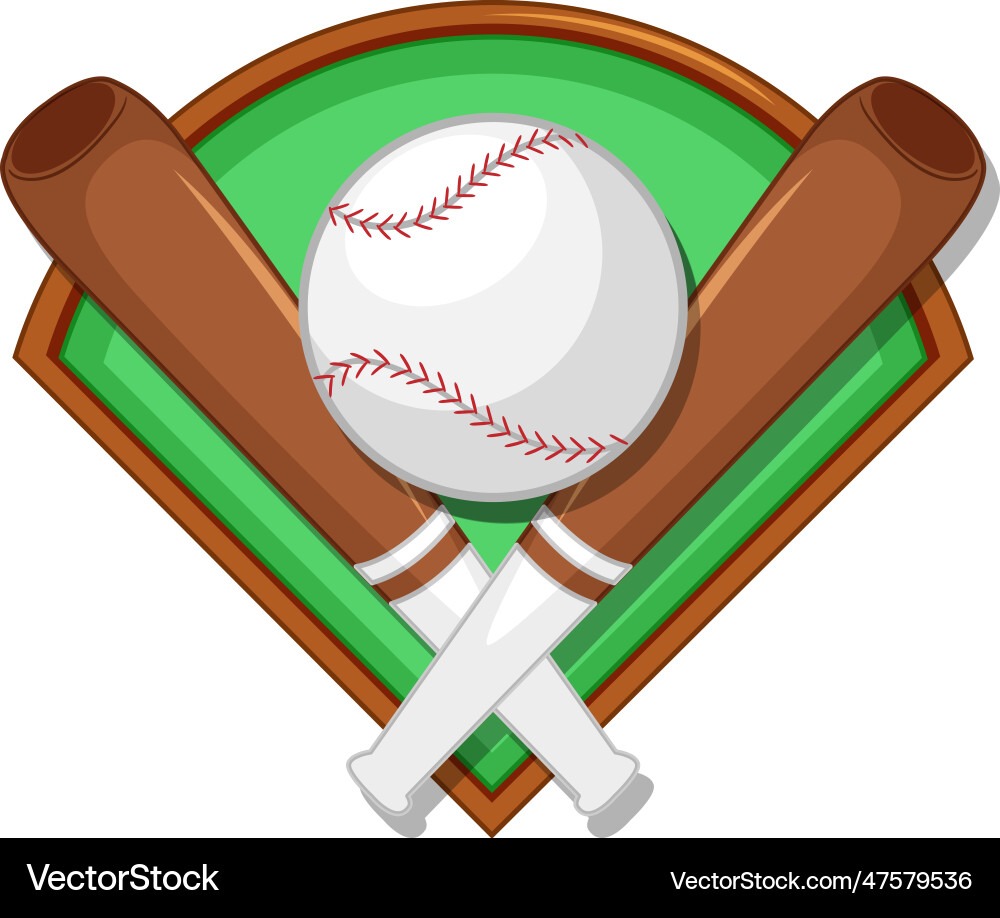 Baseball bat cross Royalty Free Vector Image - VectorStock