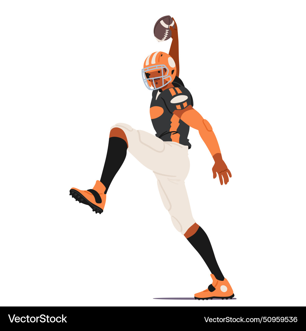 Burly rugby player charges forward muscles Vector Image