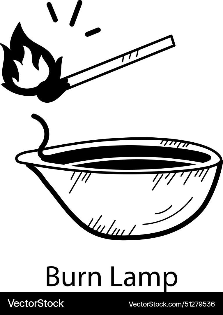 Burn lamp Royalty Free Vector Image - VectorStock