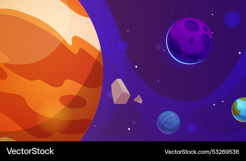 Cartoon space game landscape mars moon and earth – Royalty-Free Vector ...