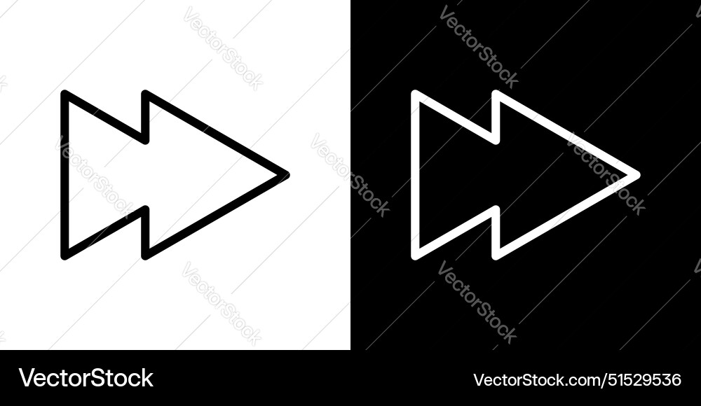Fast forward icon set next arrow button play Vector Image