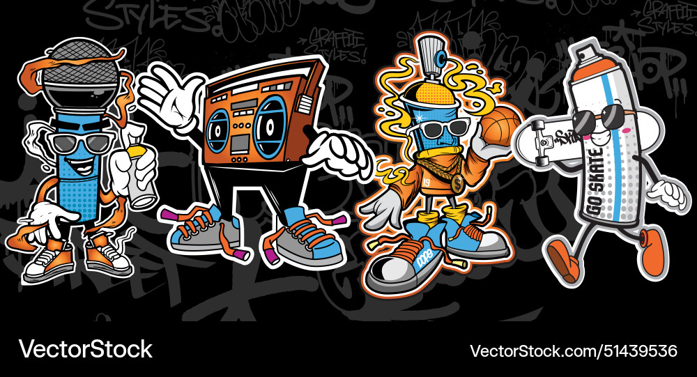 Graffiti character Royalty Free Vector Image - VectorStock