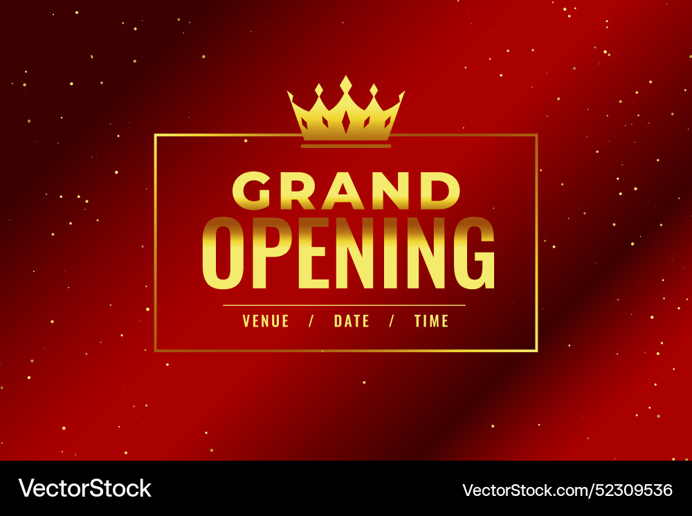 Grand opening ceremony background with golden Vector Image
