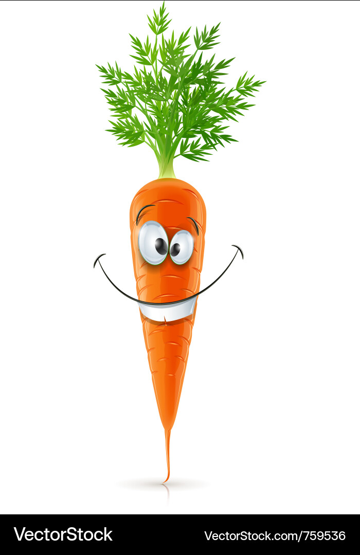 Happy Smiling Carrot Royalty Free Vector Image