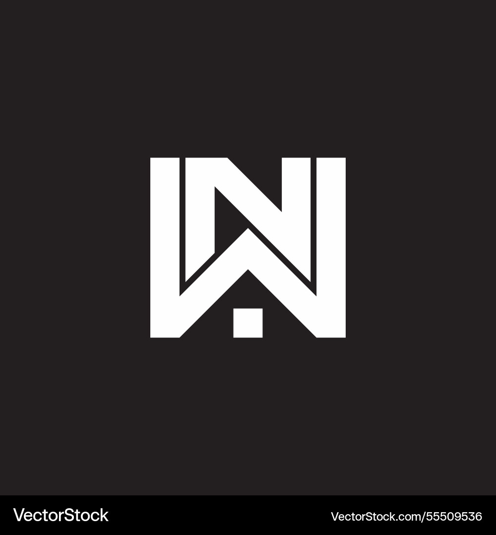 Letter nw stripes geometric home design logo Vector Image