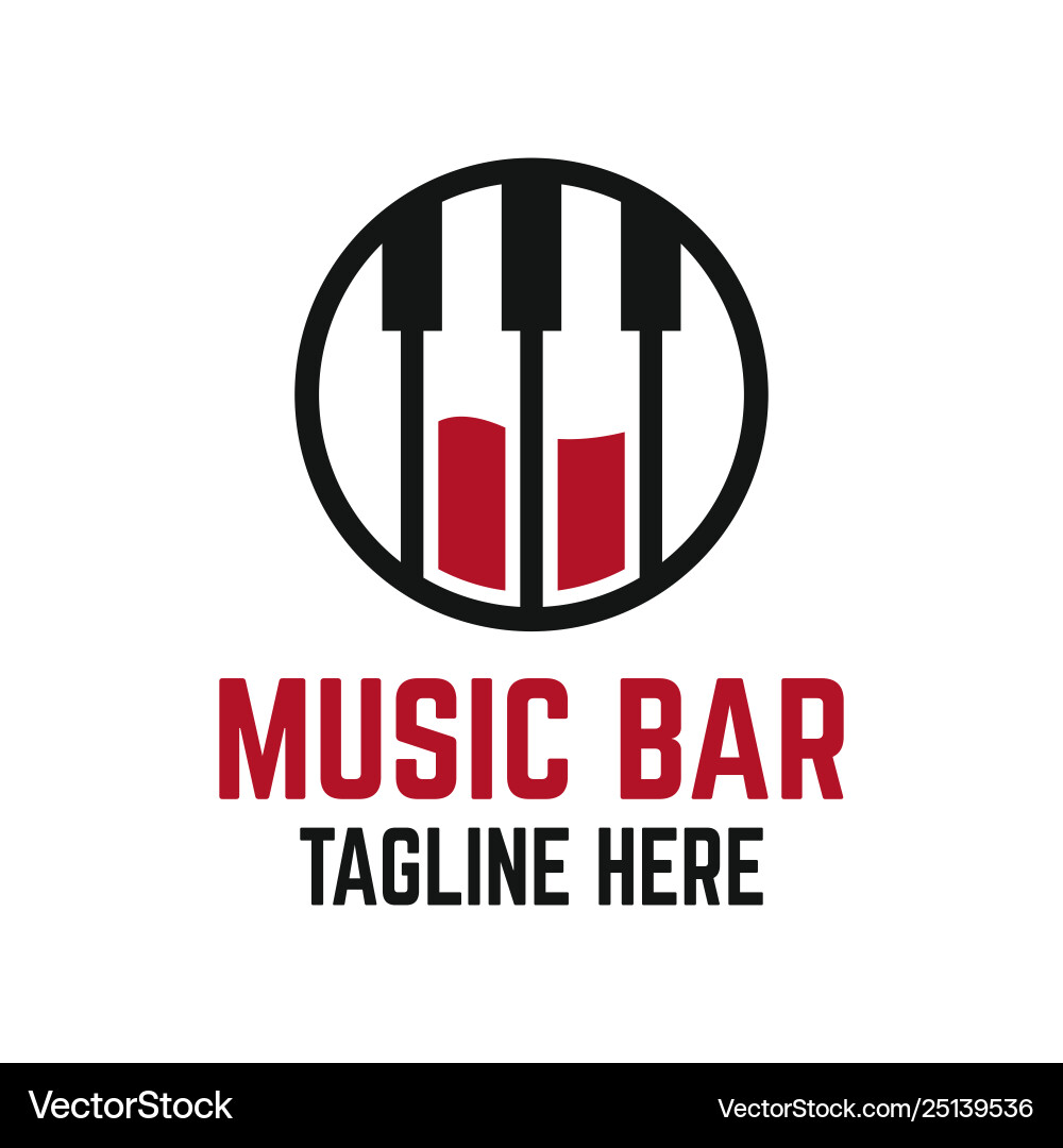 Modern music bar logo Royalty Free Vector Image