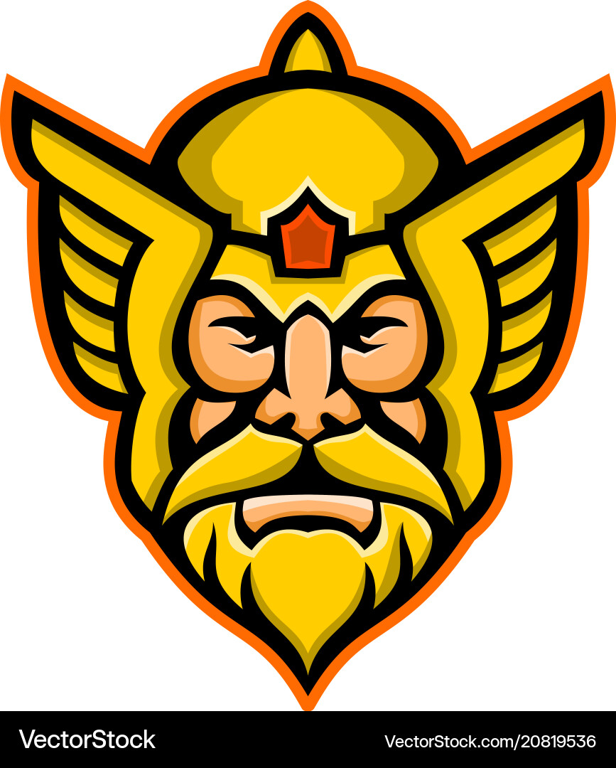 Norse God Thor Mascot Icon Royalty Free Vector Image