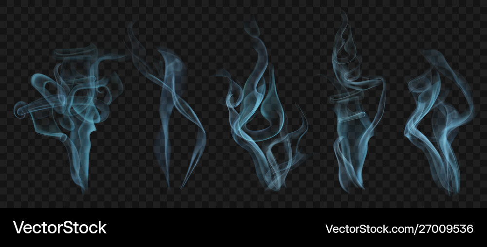 Set smoke Royalty Free Vector Image - VectorStock