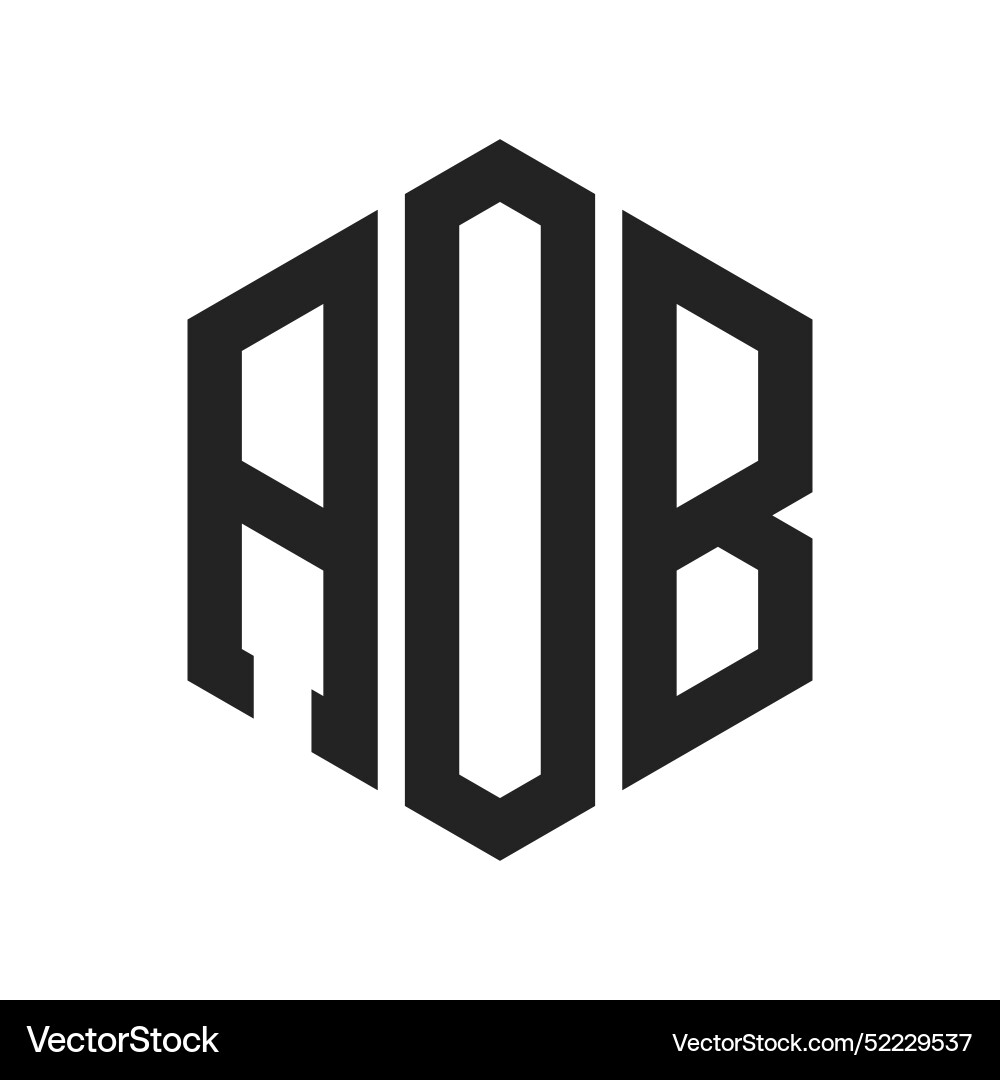 Aob logo design initial letter monogram Royalty Free Vector
