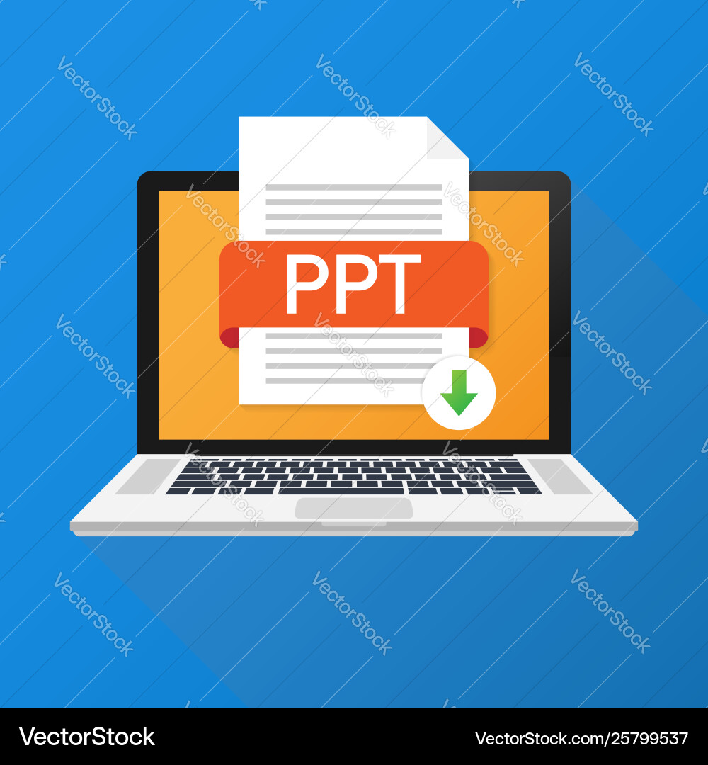 Download ppt button on laptop screen downloading Vector Image Download ppt button on laptop screen downloading Vector Image