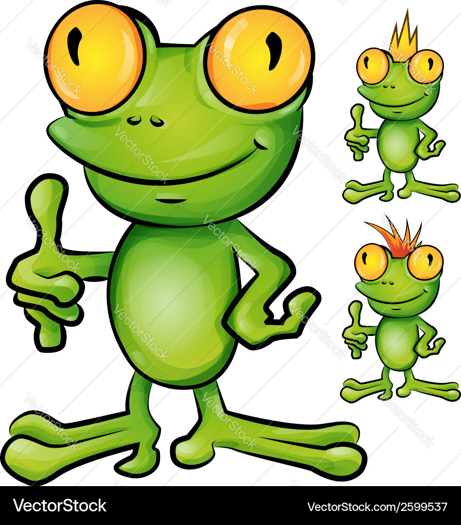 Frog cartoon set Royalty Free Vector Image - VectorStock