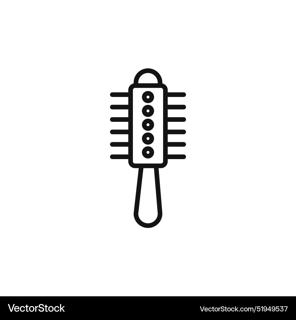 Hair comb logo sign outline Royalty Free Vector Image