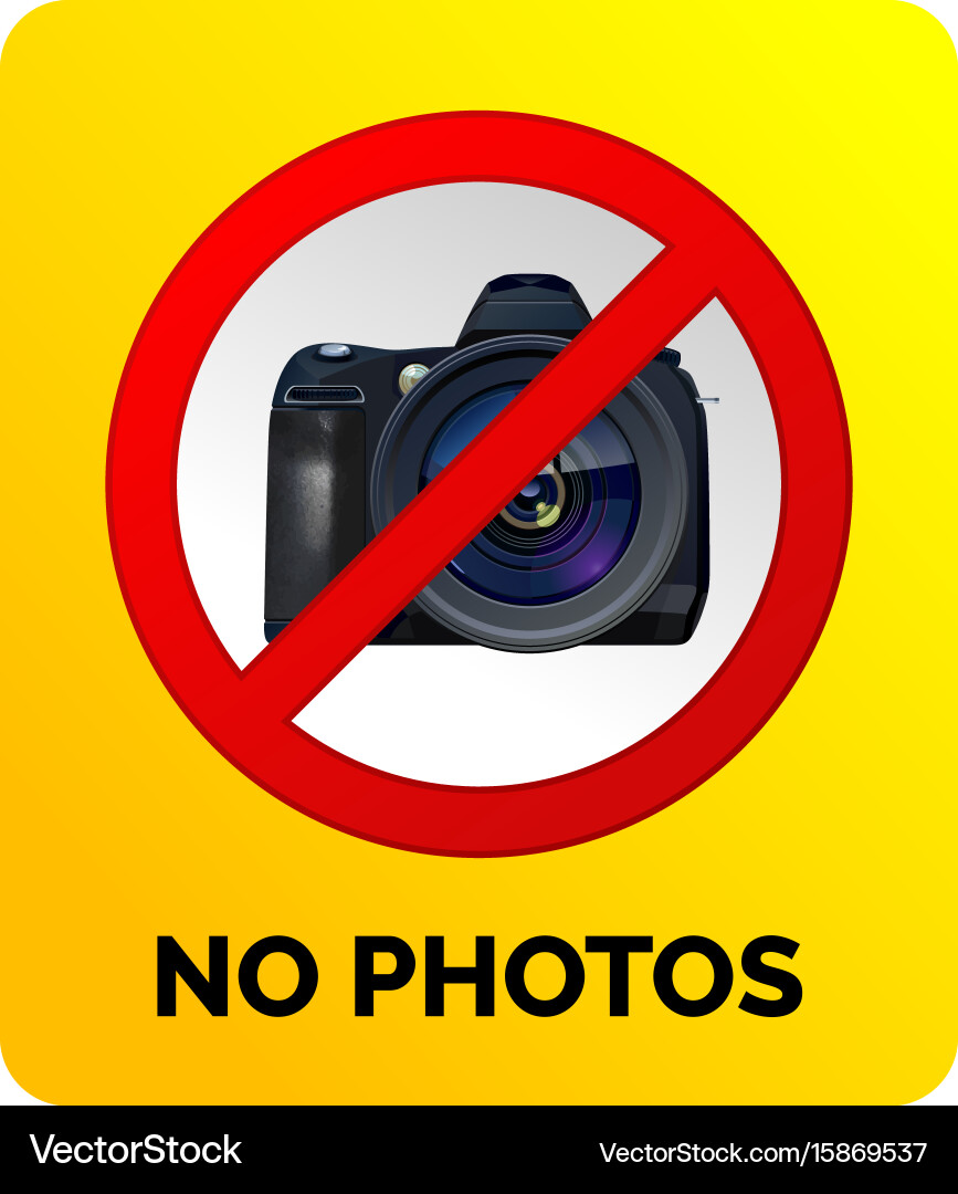 Prohibited Photography Sign Royalty Free Vector Image