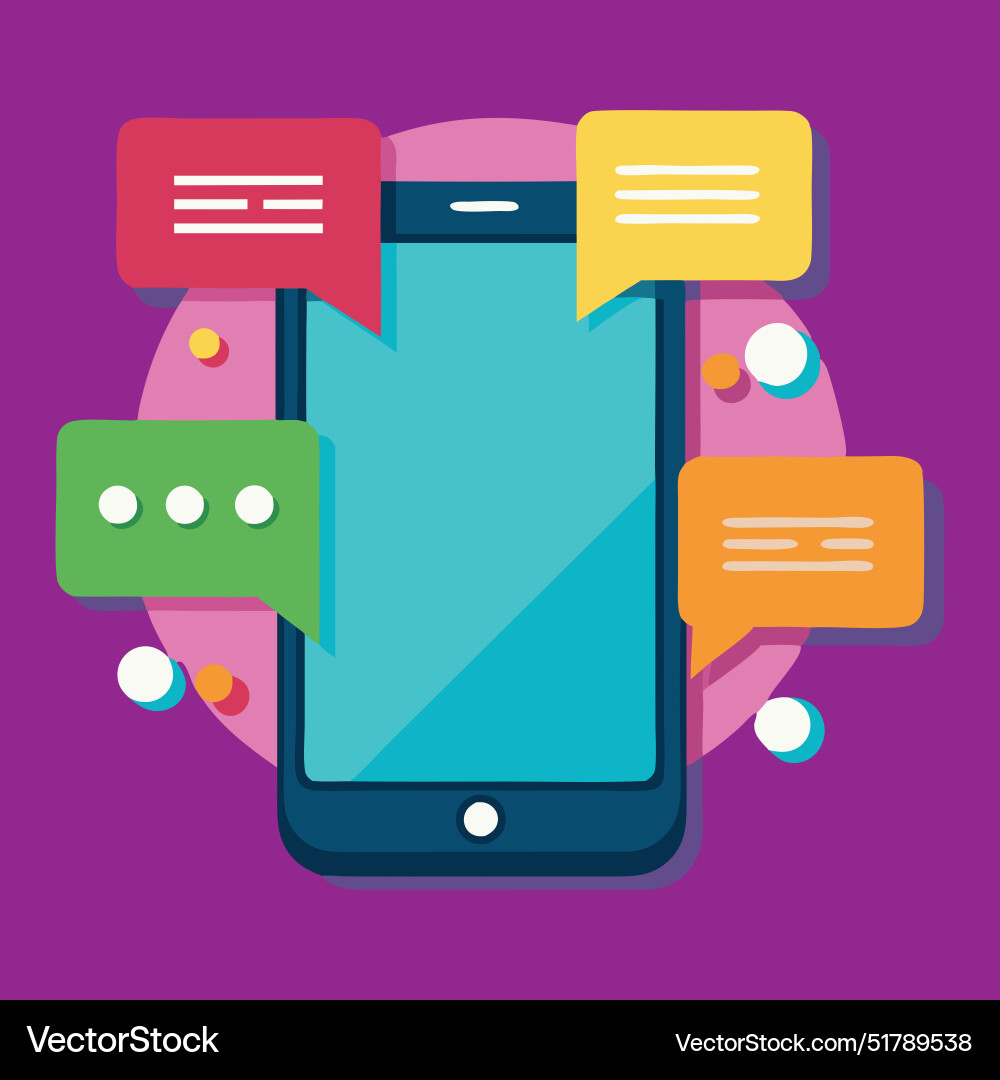Awesome smartphone chatting sms app template Vector Image