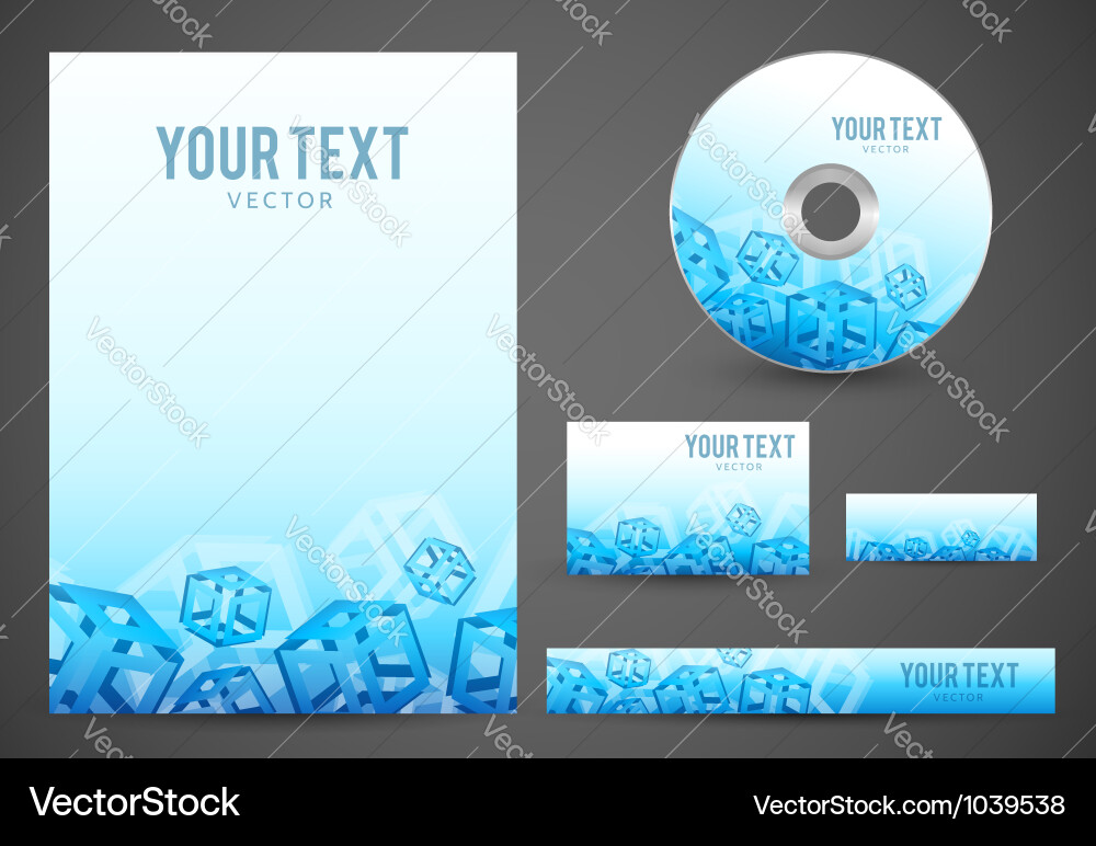 Blue boxes template Royalty Free Vector Image - VectorStock