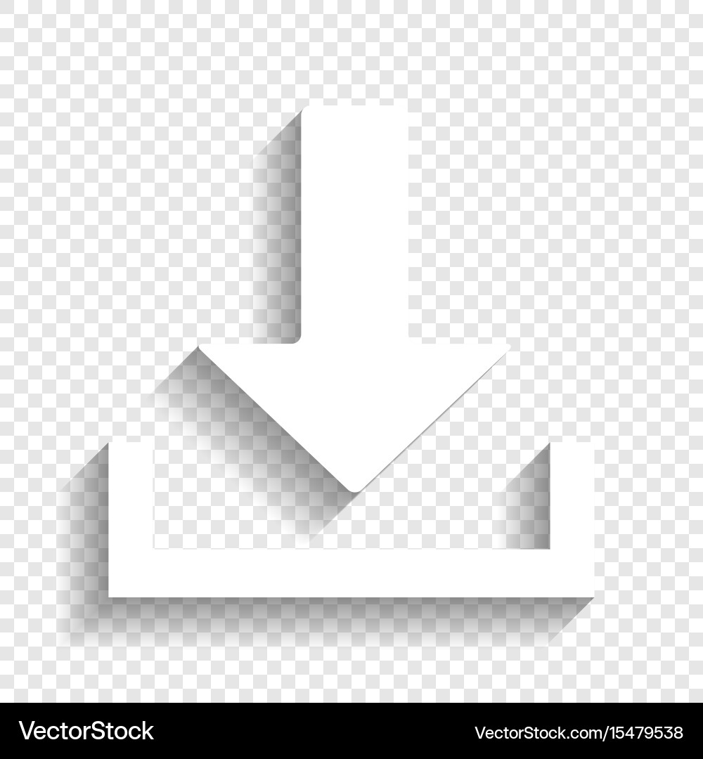 Download sign white icon Royalty Free Vector Image