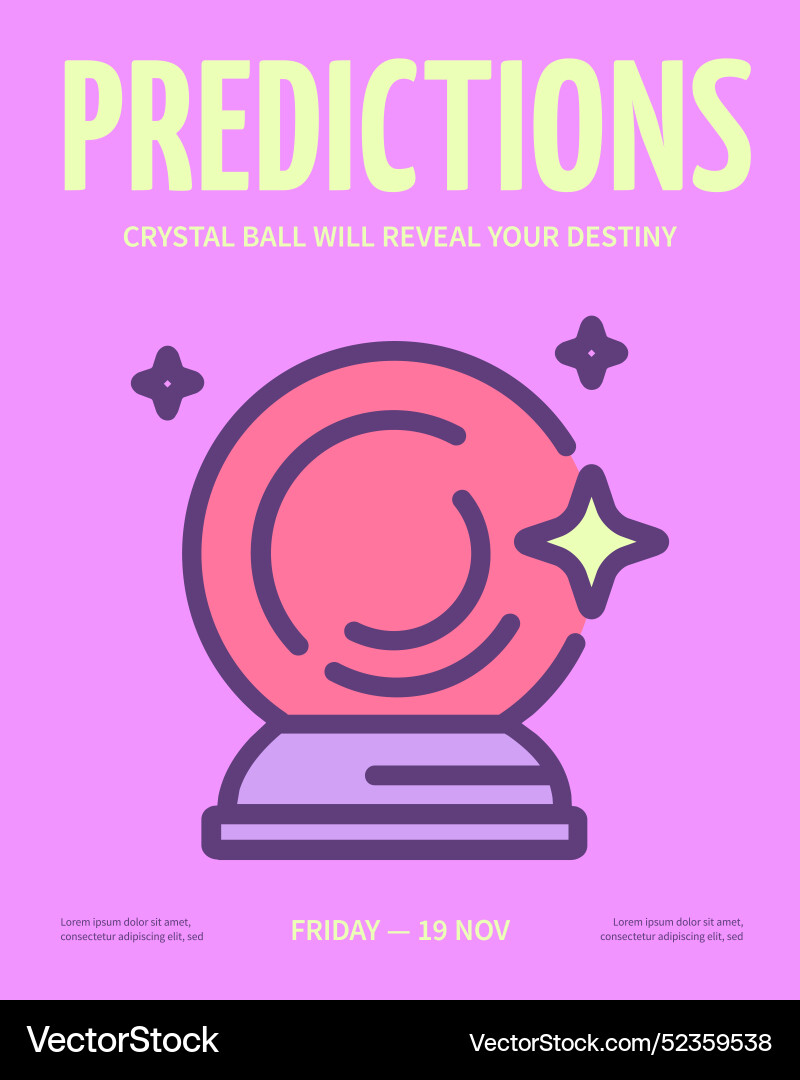 Halloween magic predictions and crystal ball Vector Image