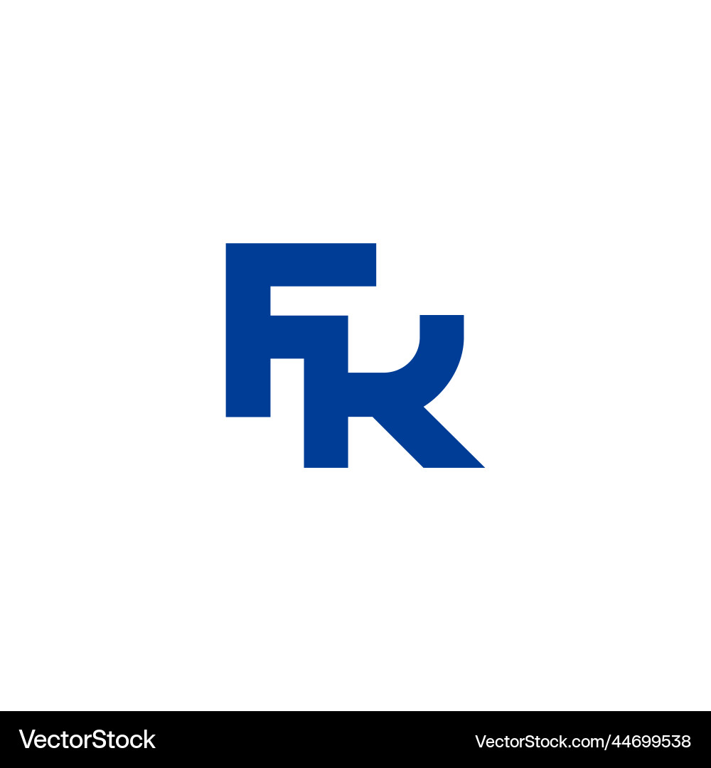Letter fk blue linked curve logo Royalty Free Vector Image