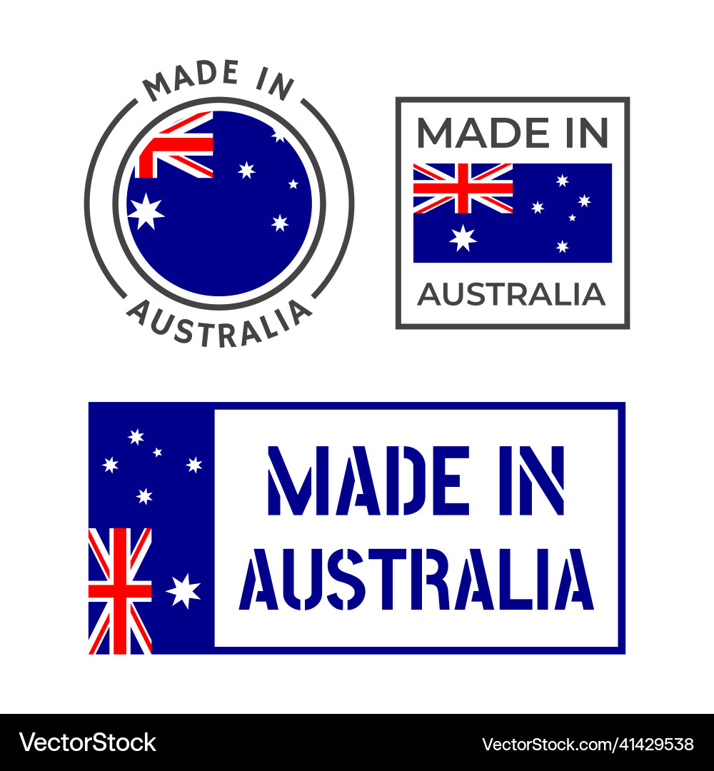 Made in australia icon set commonwealth Royalty Free Vector