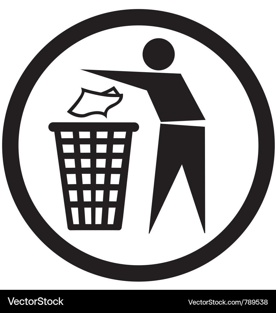 Trash bin sign store