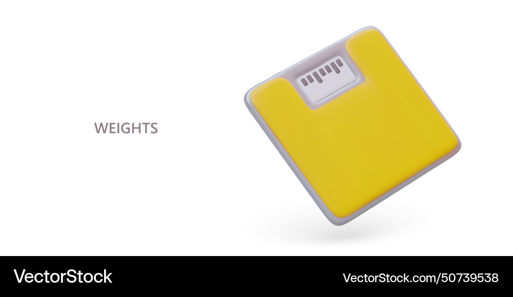 Realistic yellow floor scale with display Vector Image