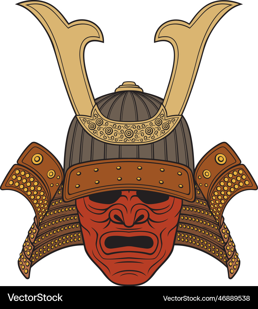 Samurai warrior mask Royalty Free Vector Image
