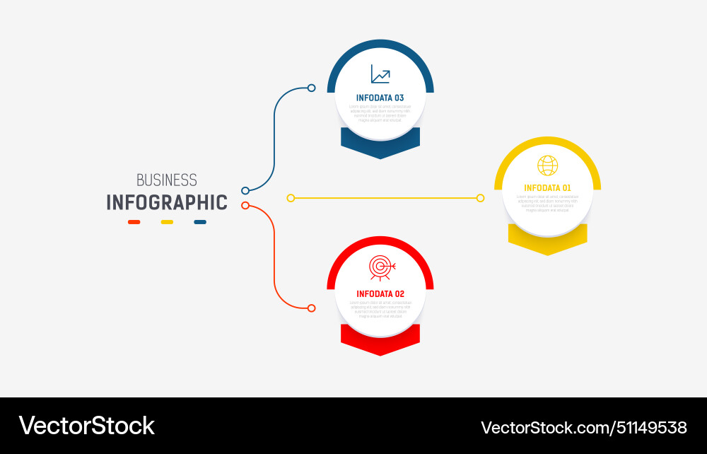 Three step infographic label design template Vector Image