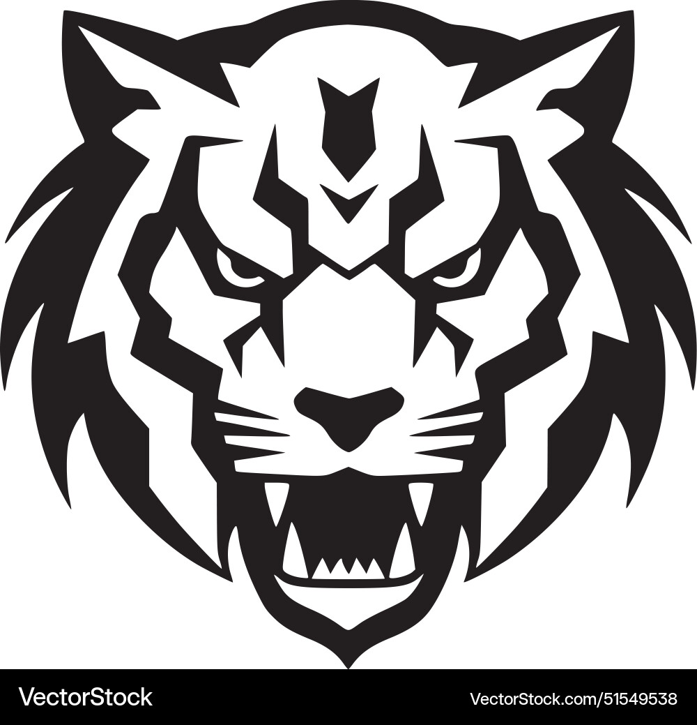 Tiger - minimalist and flat logo Royalty Free Vector Image