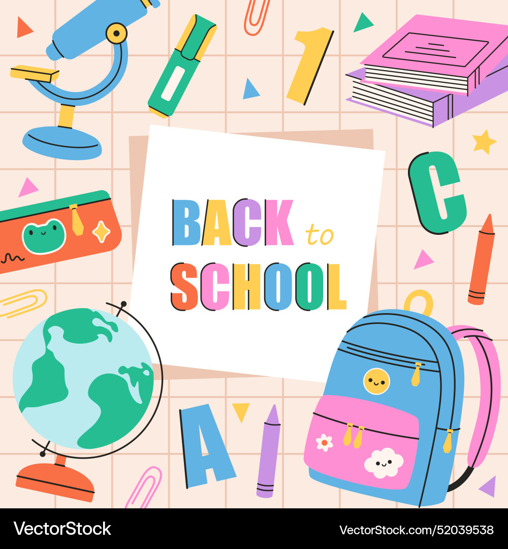 Trendy school poster background modern design Vector Image