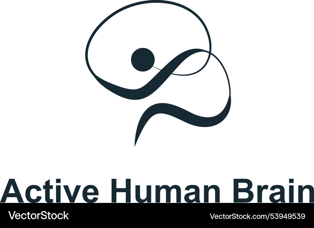 Active human brain logo design Royalty Free Vector Image