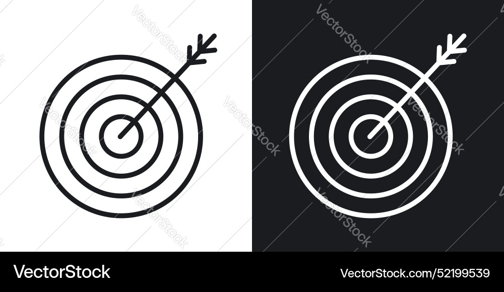 Aim icon set in solid style Royalty Free Vector Image