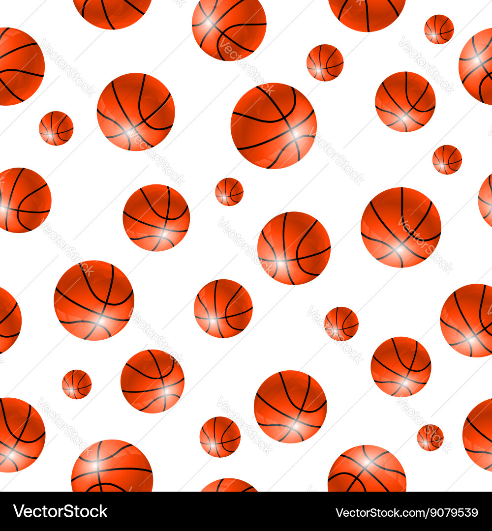 Basketball ball seamless background Royalty Free Vector