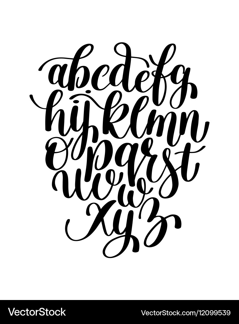 Black and white hand lettering alphabet design Vector Image