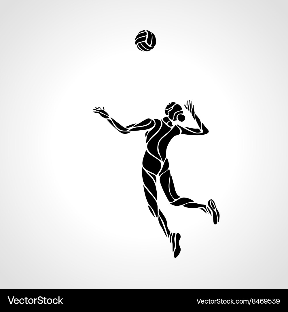Female volleyball player stylized silhouette Vector Image