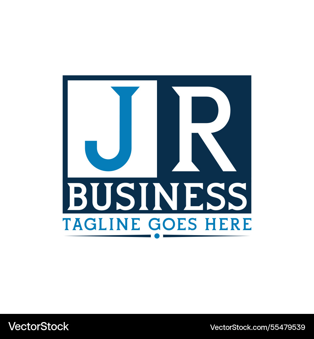 Jr logo letter business design Royalty Free Vector Image