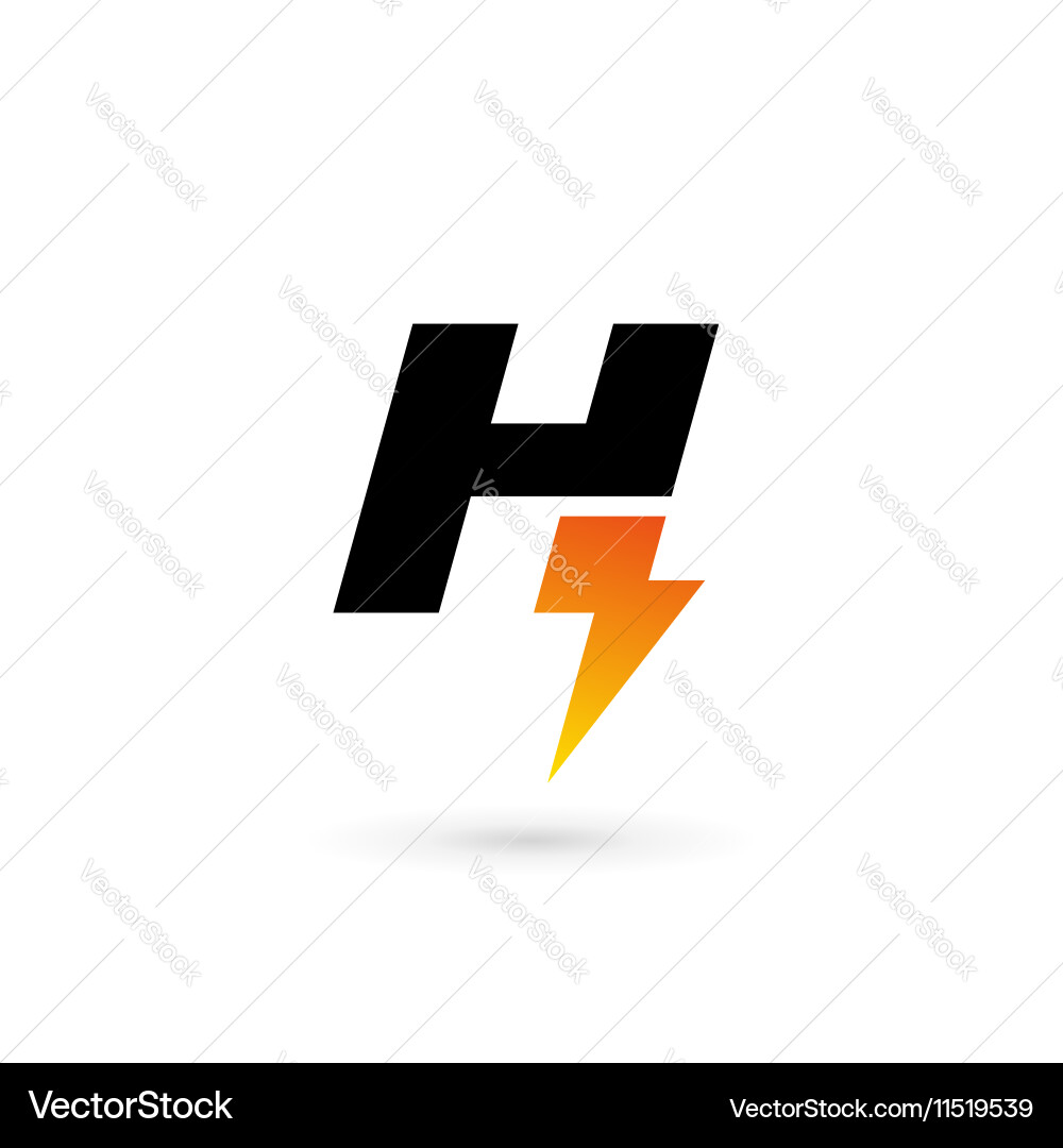 Letter h lightning logo icon design template Vector Image