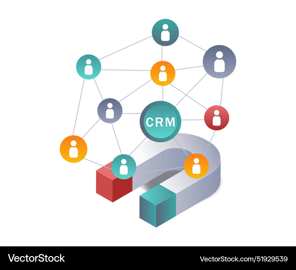 Magnets to expand business development networks Vector Image