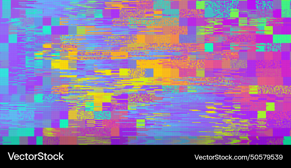 Pixelated colorful digital noise glitched texture Vector Image