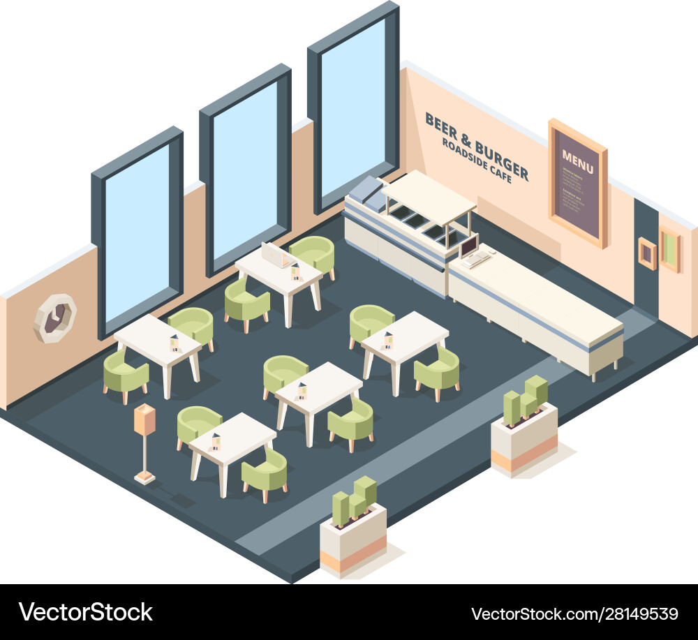 Pizzeria Interior Restaurant Royalty Free Vector Image