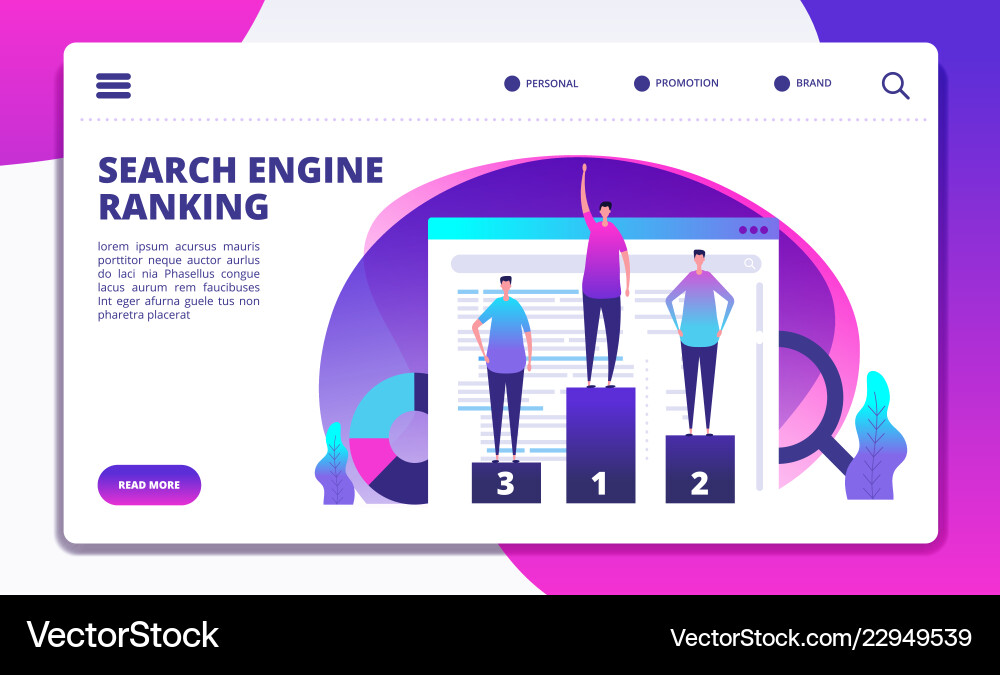 Search engine ranking seo marketing strategy Vector Image