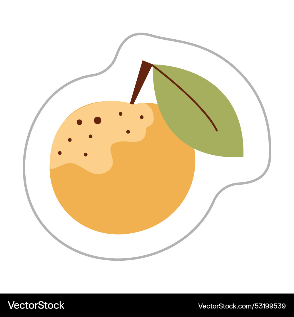 Sticker with an orange color flat Royalty Free Vector Image