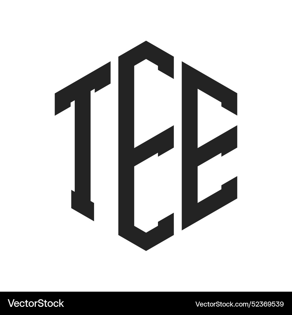 Tee logo design initial letter monogram Royalty Free Vector