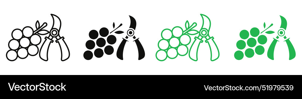 Weintrauben-Ikone mit Weinbergbewirtschaftung Vektorbild