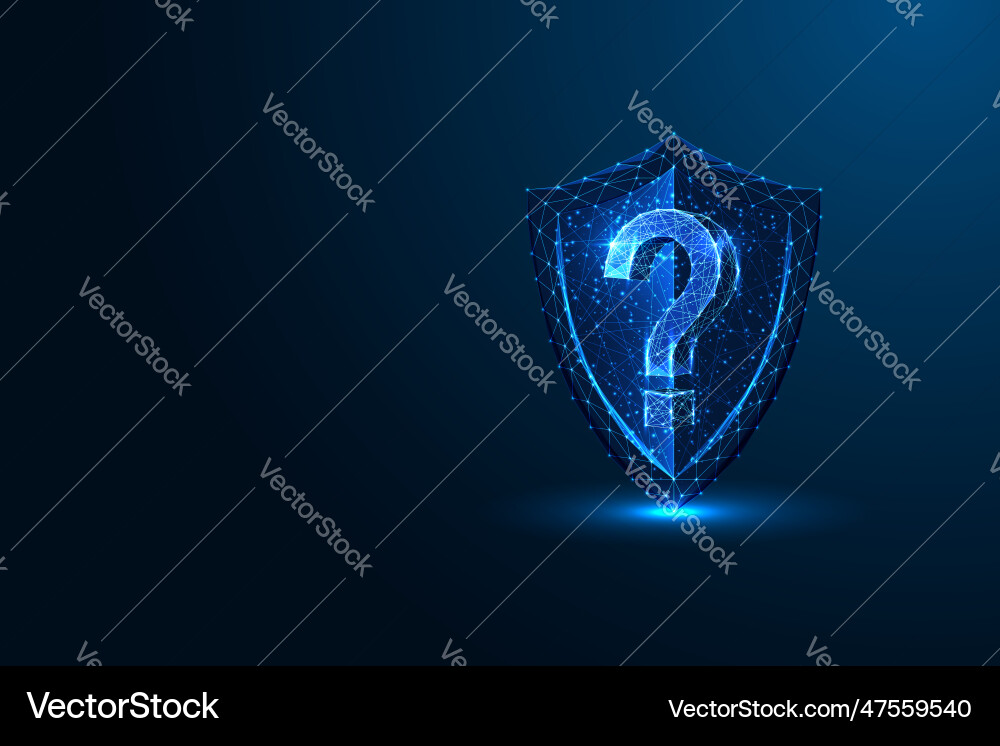 Abstract protective shield and question mark Vector Image